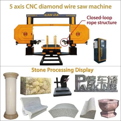China 5 Axis CNC Diamond Wire Saw Machine for Granite & Marble Cutting with 2600 × 3000 × 1500 mm Processing Size for sale