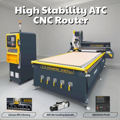 China Tool Magazine Linear ATC CNC Router for Cabinet Door Panel Processing for sale