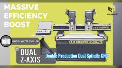 Dual Spindle CNC Router with Dual Z-Axis & 5.5KW Water Cooling