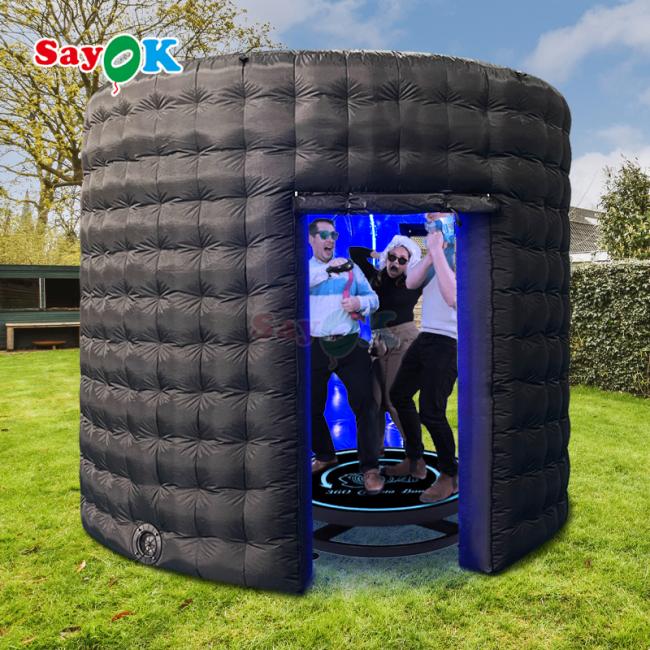 Inflatable photo booth in use