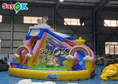 Cina Scorrevole di Unicorn Themed Inflatable Bounce House con la palla Pit Pool in vendita