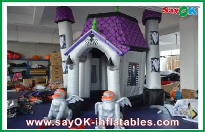 China Halloween Cryptic Ghost Castle House Inflatable Holiday Decorations With Led Lights for sale