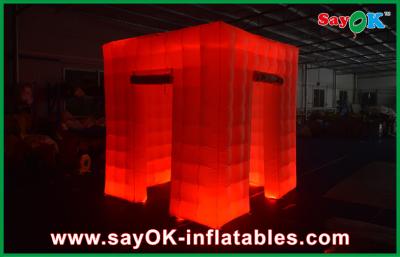 China Event Booth Displays 2 Opening Door Cube Light Inflatable Photo Booth With Top Led for sale