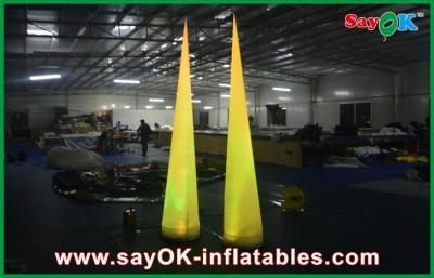 China 3m Party Inflatable Lighting Decoration Led Light Traffic Cone Nylon Cloth for sale