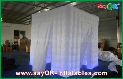 China Photo Booth Backdrop Two Doors Inflatable Photo Booth Props Portable Shell With Led Lighting for sale