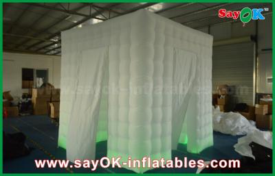 China Photo Booth Backdrop Two Doors Inflatable Photo Booth Props Portable Shell With Led Lighting for sale