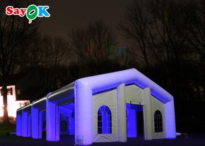 China Large LED White Outdoor Inflatable Air Tent Cubic Inflatable Wedding Tent for sale