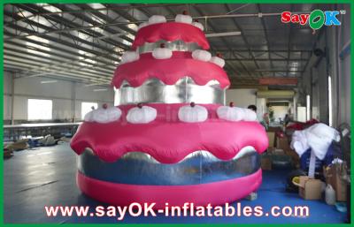 China Red Promotional Custom Inflatable Products Giant Cake Party / Birthday Decoration for sale