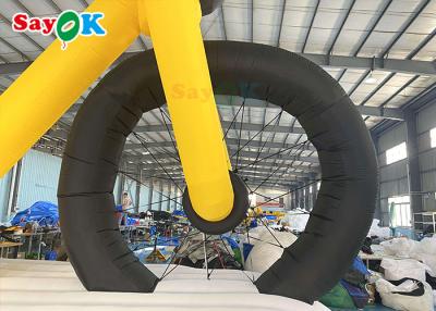 China Amarillo que hace publicidad de la bicicleta modelo promocional de los productos inflables de la alta aduana con la impresión en venta