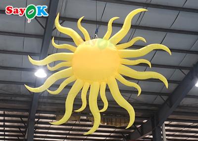 China Portable Yellow Inflatable Lighting Decoration Sun Model Hanging for sale