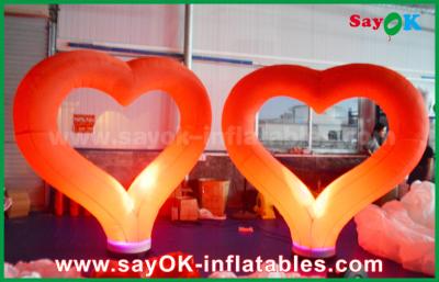 Forma inflable de nylon roja romántica del corazón de la decoración de la iluminación para casarse