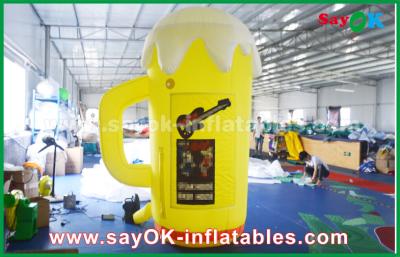 China Giant Custom Inflatable Beer Bottle Cup With CE / UL Blower Oxford Cloth for sale