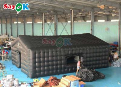 China Tenda de festa de PVC inflável de cubo Negro comercial Disco Light Tenda de clube noturno móvel construída - em tela à venda