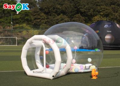 China Clear Inflatable Bubble House Tent Single Tunnel Bubble House Dome Camping Hut With Blower for sale