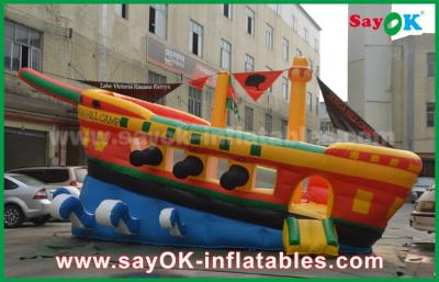 China Yellow / Red / Blue Inflatable Pirate Ship Commercial Advertising Castle Bounce House for sale