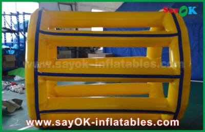 China Inflatable Water Tunnel Yellow / Blue Funny Rolling Inflatable Water Toys Inflatable Pool Toys For Water Park for sale
