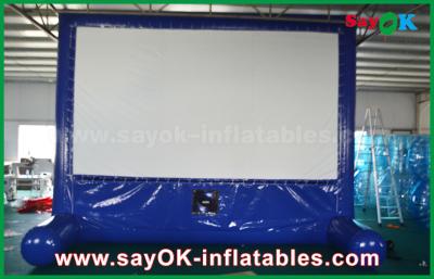 China Large Inflatable Movie Screen Blue Inflatable Outdoor Movie Screen Customized For Advertising / Party / Event for sale
