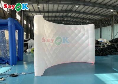 China White LED Lights Inflatable Photo Booth Curved Wall For Inflatable Exhibition Stands for sale