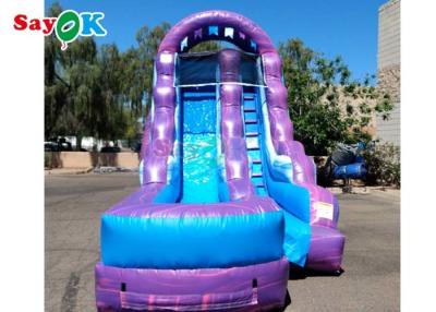 China Giant Garden Games Water Inflatable Water Slide Purple Inflatable Double Slides for sale