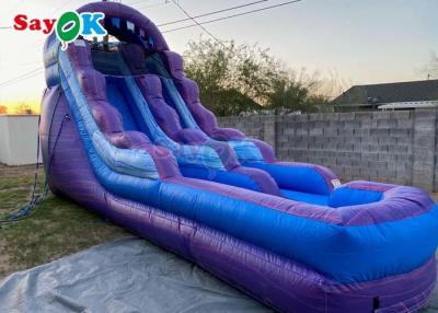 China Giant Garden Games Water Inflatable Water Slide Purple Inflatable Double Slides for sale