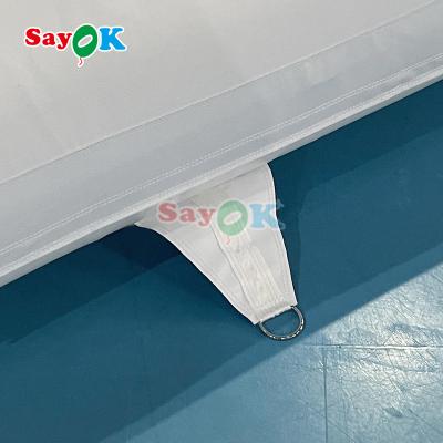 China Customized Fashionable Mini White Splash Pad Water Park Inflatable Obstacle Course Playground Castle Slide Combo for sale