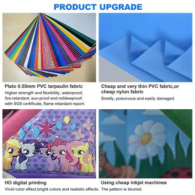 China Free 3d Design 0.55mm PVC Tarpaulin Christmas Inflatable Bouncing Castle Gingerbread Bounce House With Blower for sale
