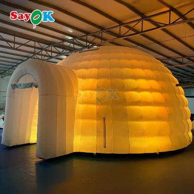 China Tienda de fiesta al aire libre de 8 m inoxidable Disco Igloo Dome Inflatable con luces LED en venta