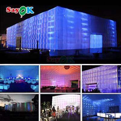 China Waterproof Oxford Cloth Large LED Light Inflatable Party Event Tent For 200 People for sale