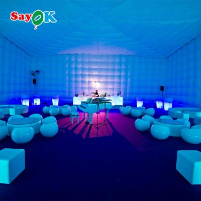 China Waterproof Oxford Cloth Large LED Light Inflatable Party Event Tent For 200 People for sale