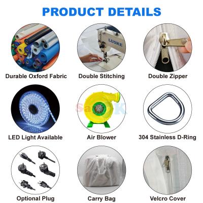China Waterproof Oxford Cloth Large LED Light Inflatable Party Event Tent For 200 People for sale