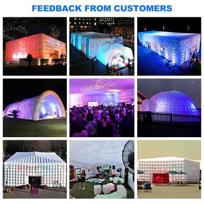 China Waterproof Oxford Cloth Large LED Light Inflatable Party Event Tent For 200 People for sale