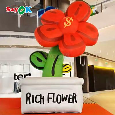China Design 3d gratuito comercial gigante inflável flores ricos infláveis flores pote com luz LED à venda