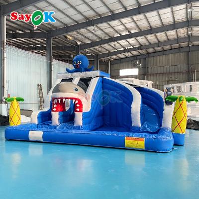 China Large Inflatable Combo Slide Shark Inflatable Water Slide Pool Commercial Inflatable Water Slide for Wholesale for sale