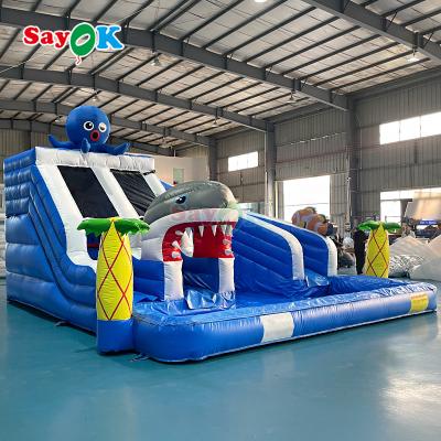 China Large Inflatable Combo Slide Shark Inflatable Water Slide Pool Commercial Inflatable Water Slide for Wholesale for sale