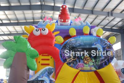 China Custom Printed Inflatable Dry Slide with Bouncy Castle Design for Kids Events for sale