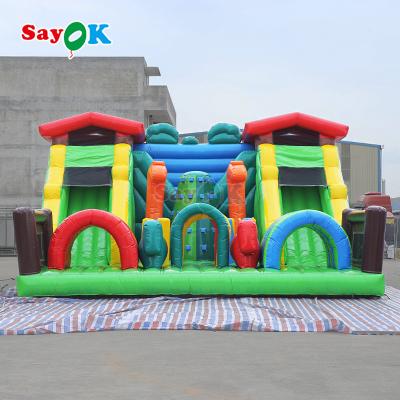 中国 室内と屋外のためのカラフルな充電式障害物コース 充電式スポーツゲーム スライド付き充電式城 販売のため