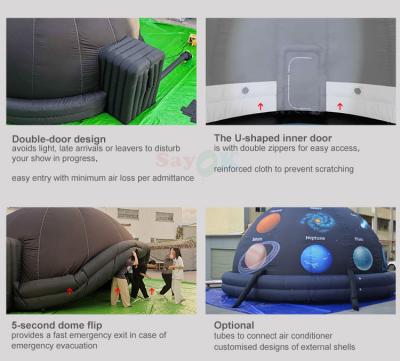 China 100% Blackout Flame Retardant Inflatable Planetarium Dome with Free 3D Design and Customized Printing for sale
