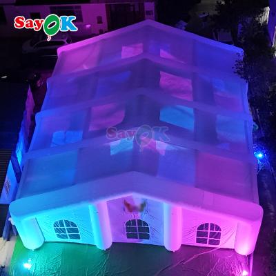 China Weather-resistant Giant Outdoor Inflatable Air Tent with LED Lighting for 300 People Events for sale