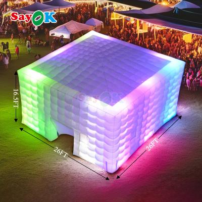 China 8m x 8m Cube Inflatable Air Tent with LED Lighting and Durable Oxford Cloth for Outdoor Events for sale
