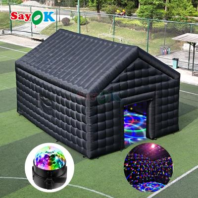 China 8mx6mx5mH Black Inflatable Disco Tent Portable Night Club Tent Waterproof UV Resistant for Outdoor Events for sale