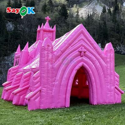 China Custom Pink Flame-Retardant UV Resistant Inflatable Church Tent for Outdoor Wedding Events for sale