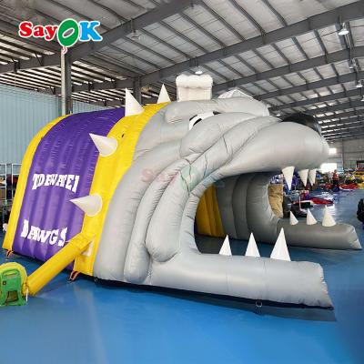 China Customized Logo Inflatable Bulldog Tunnel Tent with Flame-Retardant and UV Resistant for Outdoor Football Sports for sale