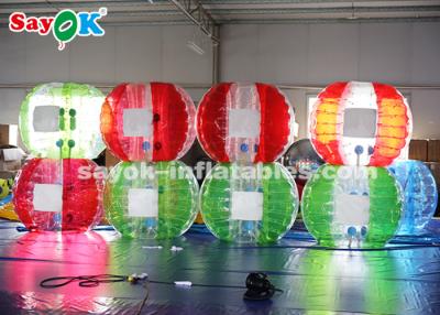China Inflatable Suit Game 1.5m 0.8mm PVC Inflatable Bubble Soccer Transparent / Red / Green Color for sale