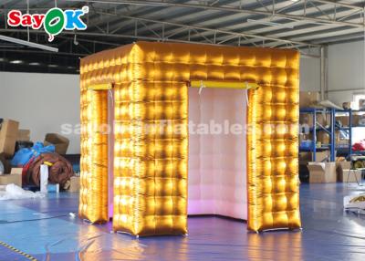 China cabine inflável dourada da foto do ar do diodo emissor de luz de 2.5M com o GV colorido ROHS das luzes à venda