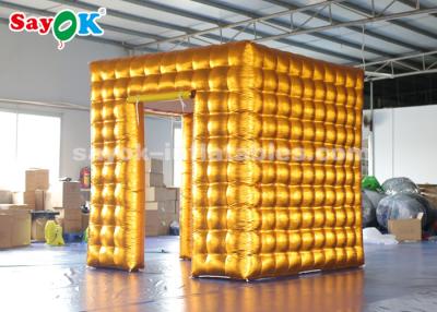 China cabine inflável dourada da foto do ar do diodo emissor de luz de 2.5M com o GV colorido ROHS das luzes à venda