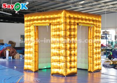 China cabine inflável dourada da foto do ar do diodo emissor de luz de 2.5M com o GV colorido ROHS das luzes à venda