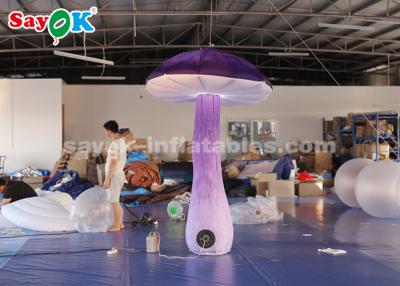 China Amazing 2.5m  Inflatable Lighting Decoration Hanging Mushroom With Blower for sale