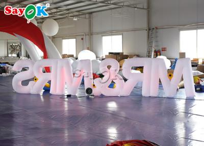 China 190T Nylon Cloth Inflatable Lighting Decoration LED Light  Letters  White Color for sale