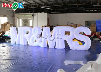China 190T Nylon Cloth Inflatable Lighting Decoration LED Light  Letters  White Color for sale