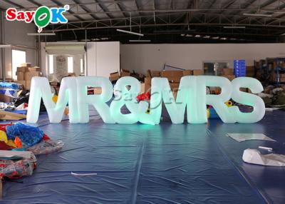 China 190T Nylon Cloth Inflatable Lighting Decoration LED Light  Letters  White Color for sale